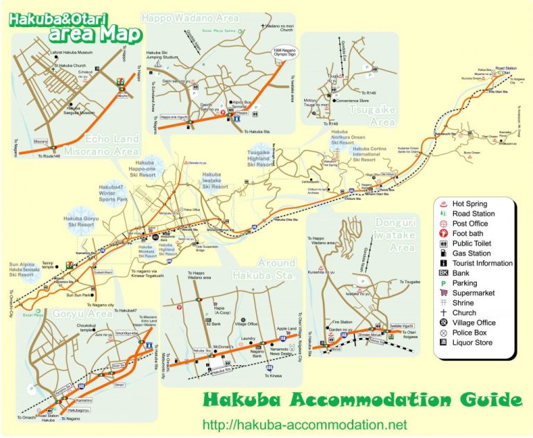 Hakuba Maps: Piste maps, ski trail maps, village & transport